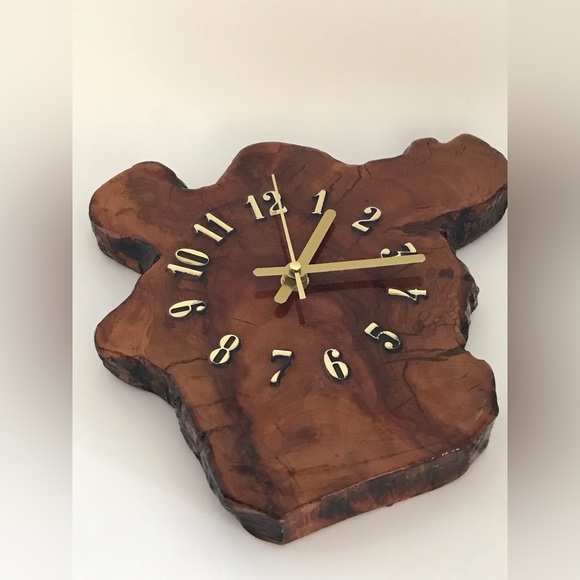 tree slab | Wall Decor | Vtg Tree Cedar Wood Wall Clock Slab Finish ...